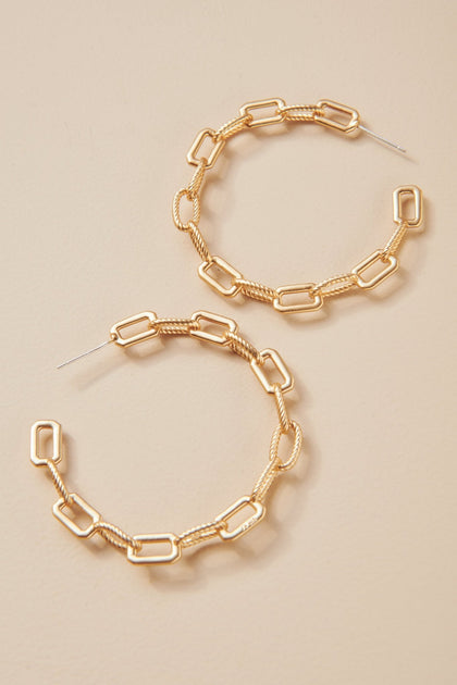 Chain Link Hoop Earrings