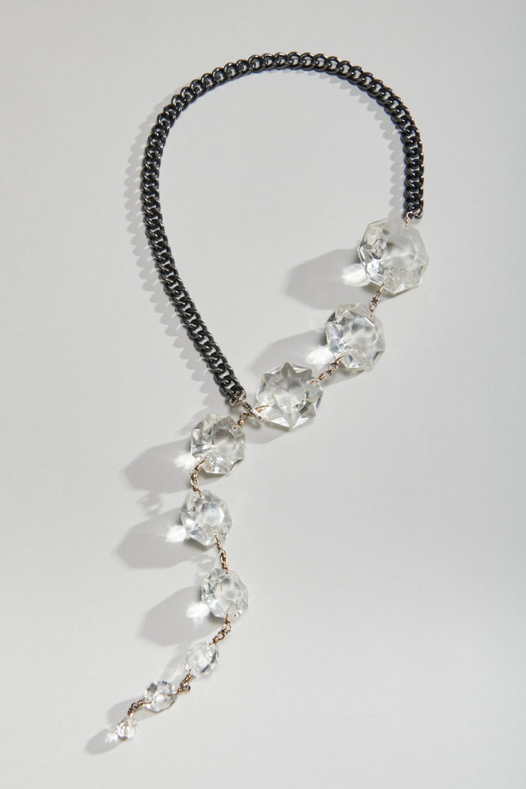 At The Plaza Grand Lariat Necklace in Gold or Graphite